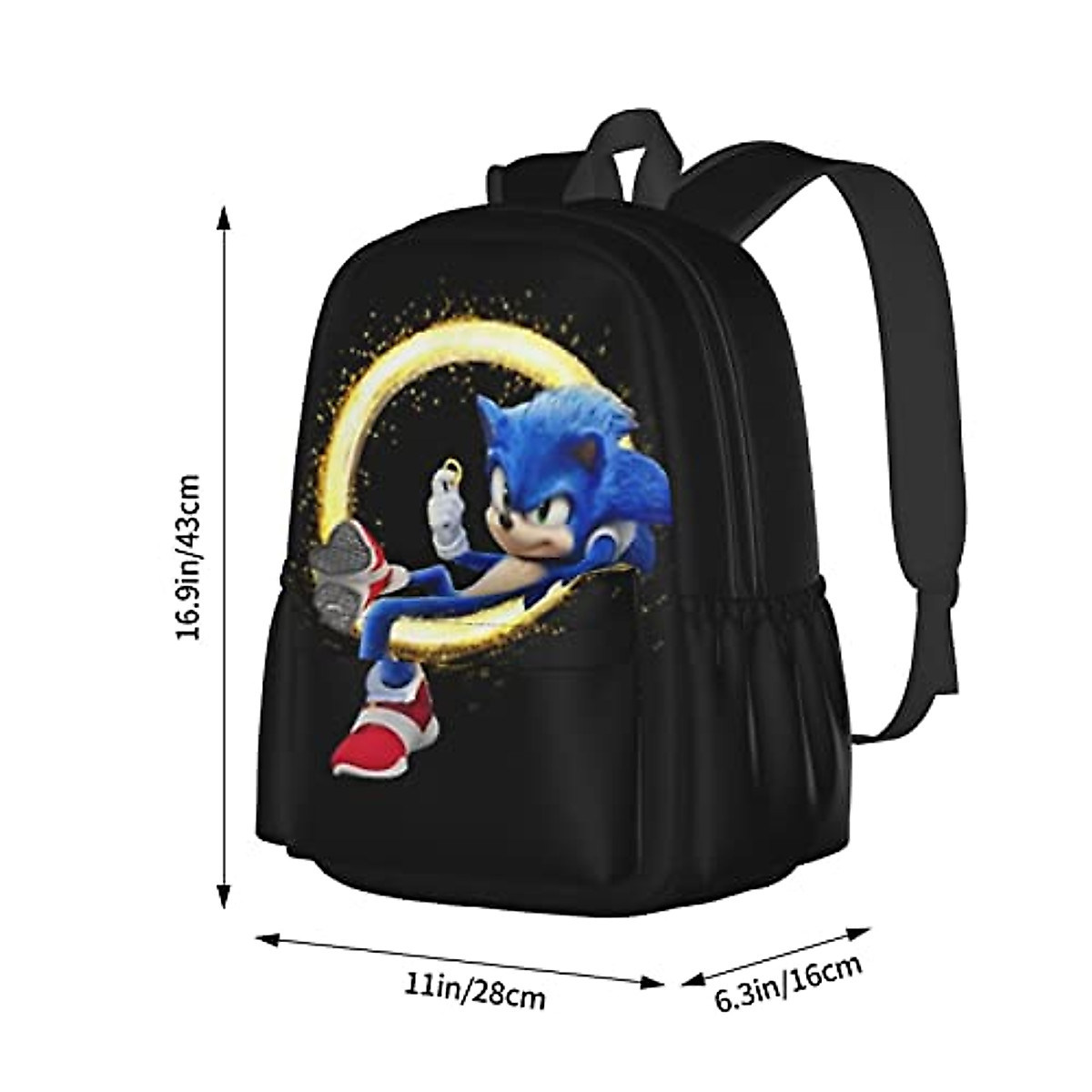 Large-capacity Lightweight Backpack, Casual Backpack With Cartoon Hedgehog Print