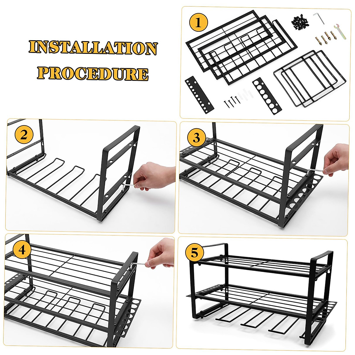 Outanaya Drill Holder Storage Shelves Screwdriver Power Tool Organizer Garage Tool Organizer Tool Rack Organizer Power Tool Storage Rack Tools Shelves Tool Organizer Wall Mount Carbon Steel