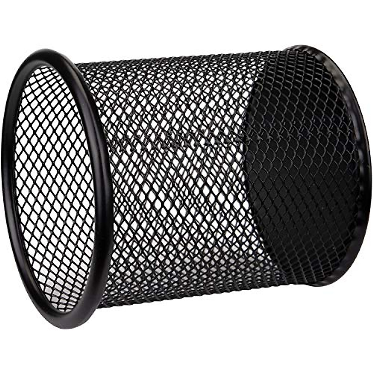 Nicunom 12 Pack Metal Pen Holder Mesh Pencil Holder Desk Organizer Mesh Round Pen Cup Pencil Cup for Desk Office Pen Organizer, Black