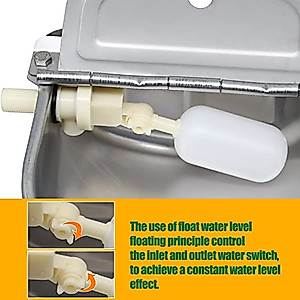 MODUODUO Automatic Waterer Horse Dog Water Bowl Kit Cattle Trough Livestock Pet Auto Watering Dispenser with Drainage Hole