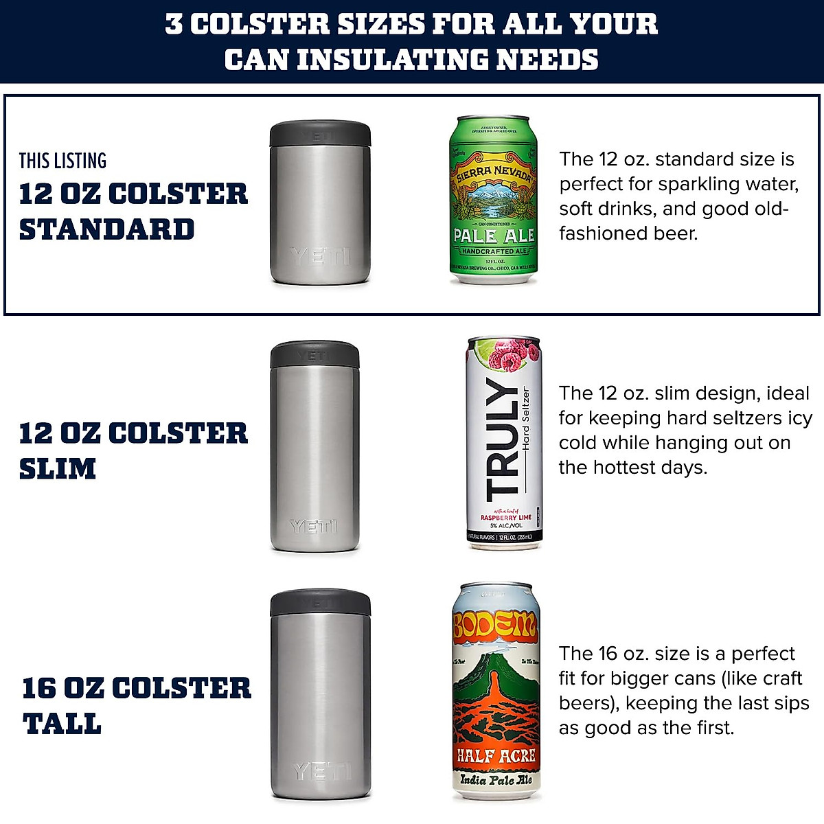 YETI Rambler 12 oz. Colster Can Insulator for Standard Size Cans, Camp Green (NO CAN INSERT)
