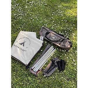 Intermission Camping Tarp and Pole Kit, 10 * 10ft, Waterproof, Lightweight for Camping,Camping tarp with Poles,Waterproof Camping tarp, Backpacking, Outdoor, Picnic, Sunshade,Ultralight Aluminum Pole