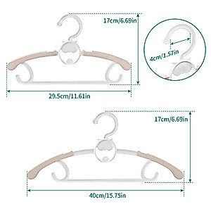 Domiella Adjustable Baby Clothes Hangers for Nursery,Plastic Children Closet Hangers Non-Slip Kids Hangers Space Saving Extendable Newborn Hangers (Pink+Gray 20-Pack)