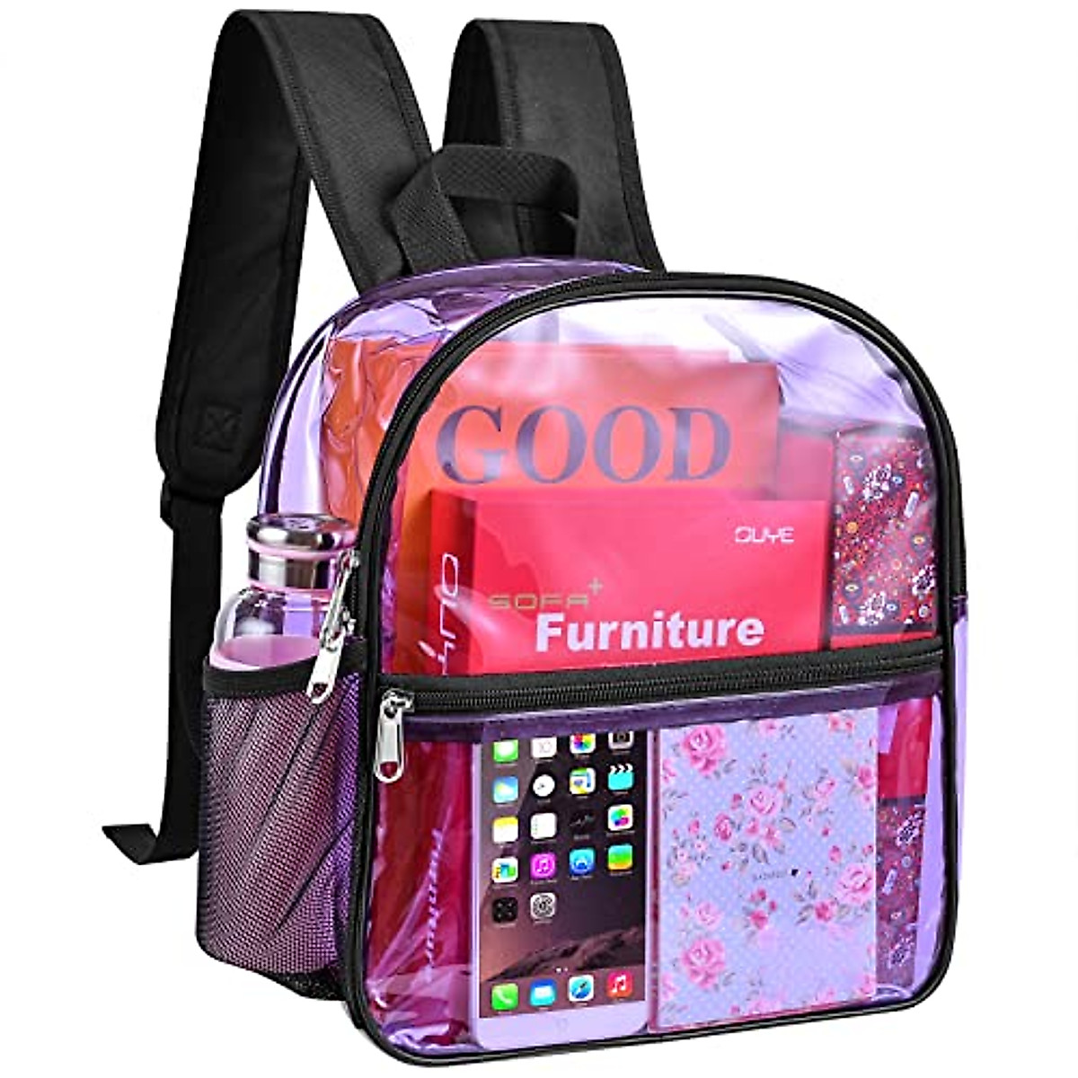 USPECLARE Clear Backpack for Stadium Approved 12×6×12, Water proof Clear Bag for Stadium Events and Concert Work Sport Event