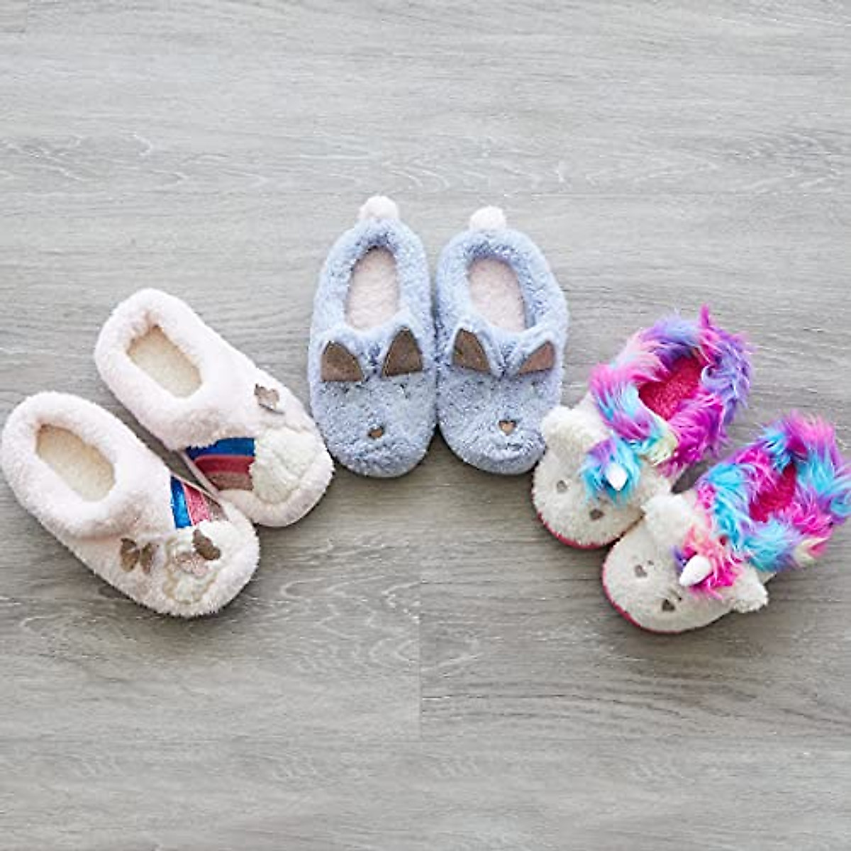 Dearfoams Easter Basket Stuffers Gifts for Kids Washable Animal Critter Slippers, Multi Unicorn, 7-8 Toddler