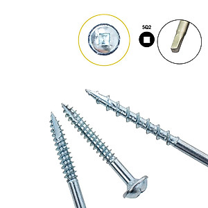 100 Pack Pocket Hole Screws 1 inch Coarse Thread Self Tapping Screw #2 Square Drive Screw for Pocket Hole Jig with Storage case