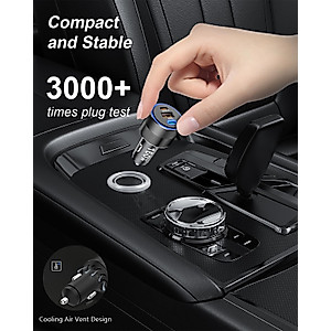 160W USB C Car Charger Fast Charging Cigarette Lighter PD3.0 100W PPS 45W QC5 30W Type C Car Charger for MacBook Pro Air Laptop iPad iPhone 14 13 12 Pro Samsung S23 S22 (with 100W USB C Cable)