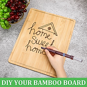 10 Pieces Bamboo Cutting Boards Set Bamboo Chopping Board Bulk Wooden Cutting Boards Thick Sturdy Chopping Board with Juice Groove for Kitchen Meat Cheese and Vegetables Heavy Duty Serving Tray