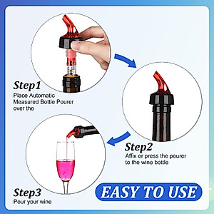 Automatic Measured Bottle Pourer Liquor Measure Pourer Quick Shot Dispenser 1.5 oz Measured Wine Pourers for Home Bar Kitchen Tools (White, Red, Blue, Green, 12 Pack)