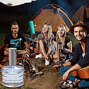 Universal Water-Bottle Pump Dispenser 5-Gallon: KitchenBoss Foldable Automatic Water Bottle Pump, Portable Electric Drinking Water Pump USB Charging 1-5 Gallon Water Bottle Switch, Silver