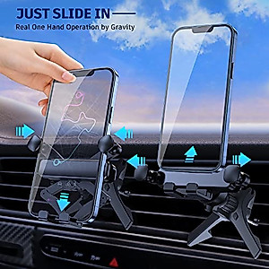 OFFCURVE Car Phone Holder Mount-2023 Upgrade Metal Hook Clip Air Vent Cell Phone Holder for Car Auto Lock Hands Free Car Cell Phone Mount for iPhone 14 Pro Max 13 12 & All 4''-7'' Smartphones