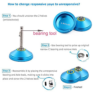 MAGICYOYO V6 Locus Pro Responsive Yoyo & Unresponsive Yo-yo for Kids Adults, Advanced Yoyos Tricks, Magic Yoyo V6 Metal Yo Yo with Unresponsive Bearing+ 10 Yo Yos Strings+Bag+ Remover, Deep Blue
