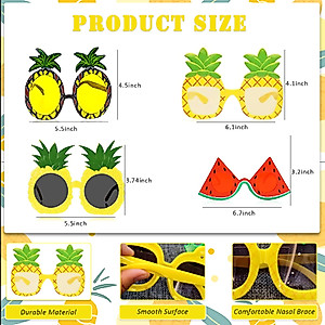 Kabcifea 12 Pieces Fruit Eyeglasses Tropical Pineapple Glasses with 12 Styles,Hawaiian Fruit Funny Shape Eyeglasses Pineapple Party Favors for Hawaiian Summer Beach Luau Theme Party Supplies