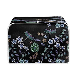 Yiekeluo White Daisy Toaster Cover Rainbow Leopard Print 2 Slice Bread Toaster Oven Dustproof Cover,Washable & Waterproof
