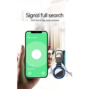 AirTag Case with Carabiner, Secure Holder Protective Cover for Air Tag with Sturdiness Aluminum Alloy Case (2 pack) - Black and Blue