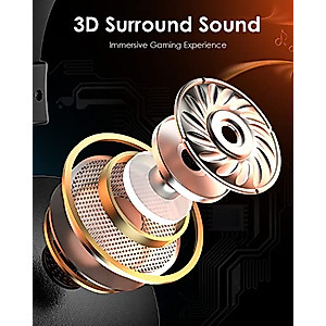 EasySMX Wireless Gaming Headset with Detachable Noise Cancelling Microphone, 2.4G Bluetooth & 3.5mm Wired Jack 3 Modes RGB Wireless Gaming Headphones for PS5/PS4/PC, Mac, Switch, Phone