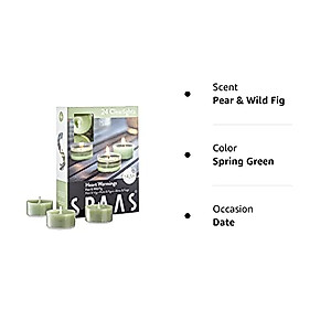 SPAAS Scented Tea Lights Candles in Clear Cups - Pear & Wild Fig Fragrance | Premium Long Burning Scented Tealight Candles for Spa, Romantic Décor, Meditation, Dinner, and Home Décor | Pack of 24