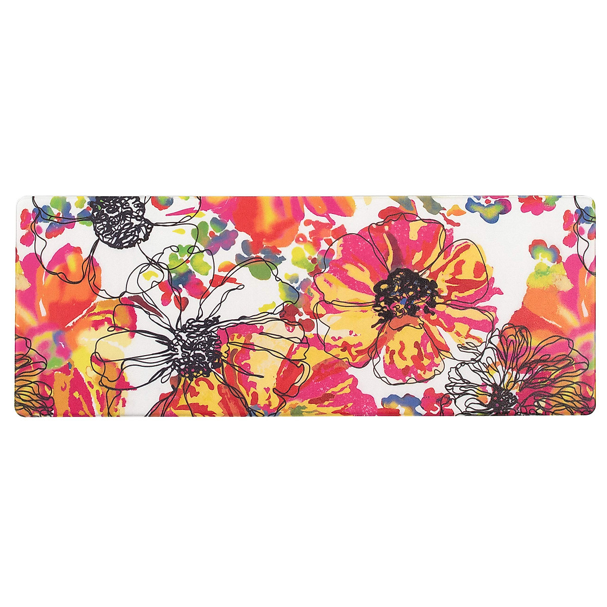 Rugshop Modern Bright Flowers Anti Fatigue Standing Mat 18" x 47" Multi