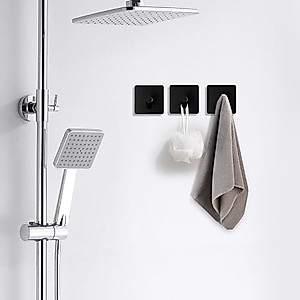 YMXDYM Adhesive Wall Hooks Heavy Duty Door Hanger Sticky Hooks 6 Pack Waterproof Stainless Steel for Bathrooms/Coat/Robe/Kitchen/Loofah/Washcloth