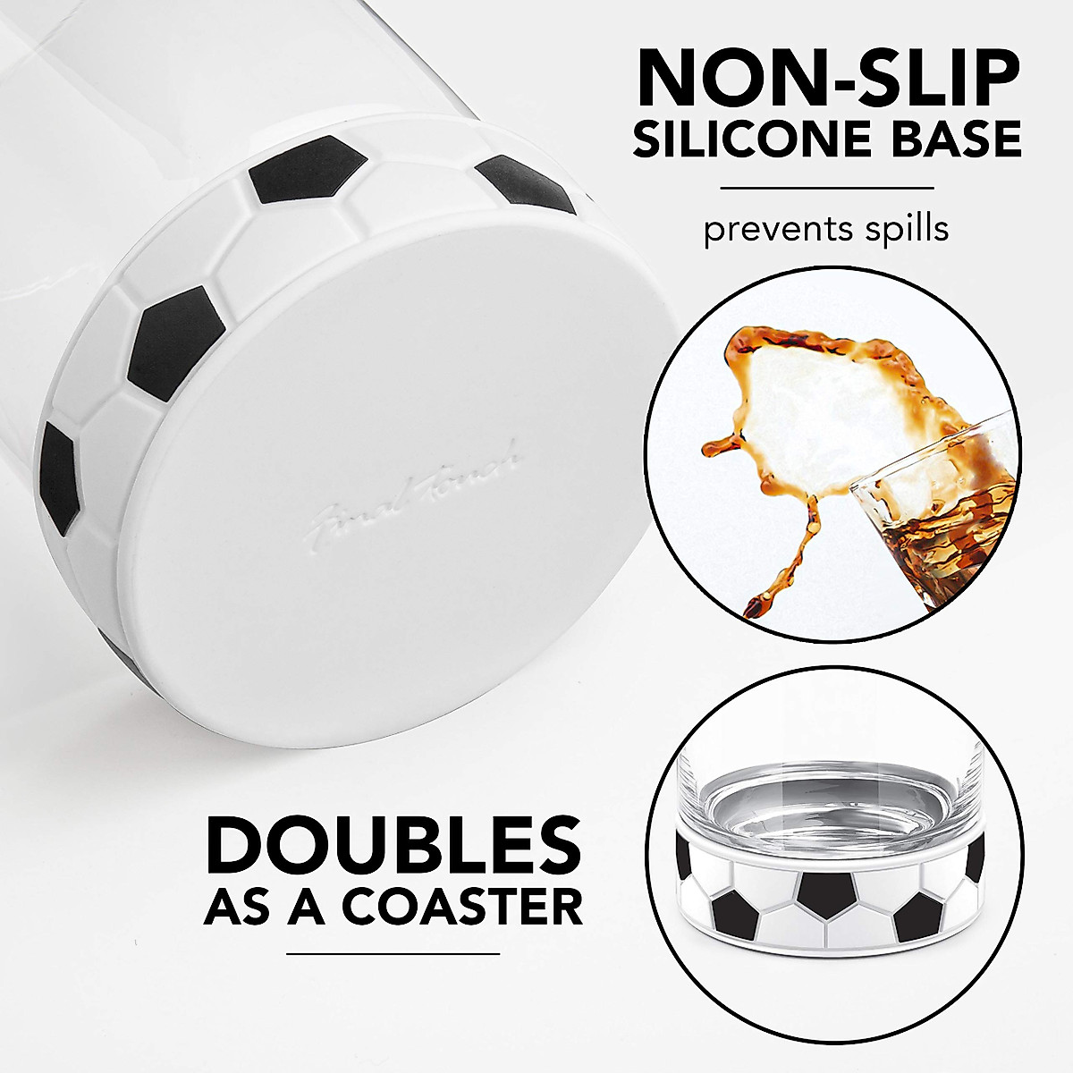 Final Touch Kick-Off Whiskey and Cocktail Soccer/Football Tumbler Sports Glasses - 12oz (350ml) - Set of 2 (FTA6672)