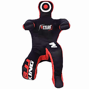 Un-Filled Wrestling Dummy Grappling Dummy Jiu Jitsu Dummy for BJJ Judo Karate Training Adult and Youth Practice Dummies (Black Sit, 5ft / 60 inches)