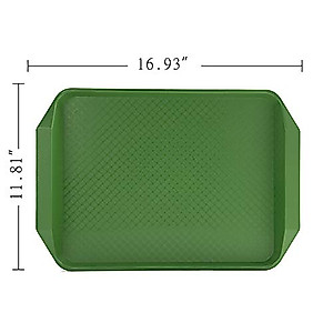 Eslite 6-Piece Plastic Fast Food Tray,16.9 by 11.8-Inches,Assorted Colors