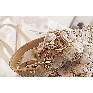 Straw Bags for Women Hand-woven Bucket Straw Bag Small Straw Tote Summer Beach bag