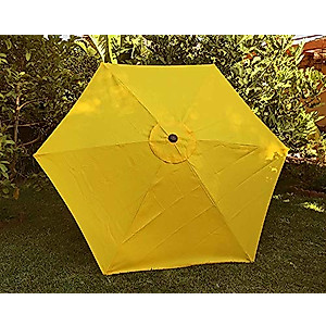 BELLRINO DECOR Replacement Yellow Strong & Thick Umbrella Canopy for 9ft 6 Ribs Yellow (Canopy Only)