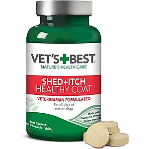 Veterinarian's Best Healthy Coat Shed and Itch Relief Chewable Tablets (2 Pack - 100 Tablets)
