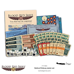 Warlord Blood Red Skies The Battle of Midway War Game - Role Playing Strategy Board Games for Adults, Table Top WWII Strategic Wargaming Kit - Tabletop Military History RPG Without Terrain