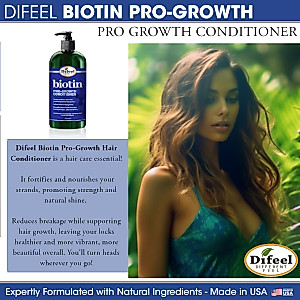 Difeel Pro-Growth Biotin Conditioner for Hair Growth 12 oz. - Conditioner for Thin Hair