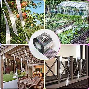 Ruolan Bird Scare Tape Ribbon(700FT) Reflective Tape Keep Birds Away Outdoor,Double Side Bird Flash Tape, Scare Geese, Pigeon, Duck, Woodpecker