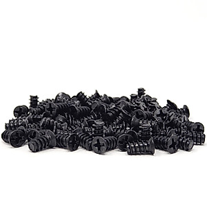 Honbay 100PCS M5x10 Computer Case Fan Screws Computer Cooling Fan Mount Screws Self-Tapping Screws (Black Zinc)