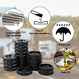 BELOMI 8 Pcs Trailer Wheel Rubber Grease Plugs, Auto Hub Dust Cap, Trailer Axle Rubber Ring Fuel Filling Caps, Compatible with Camper RV Hub Grease Plug Cover Axles