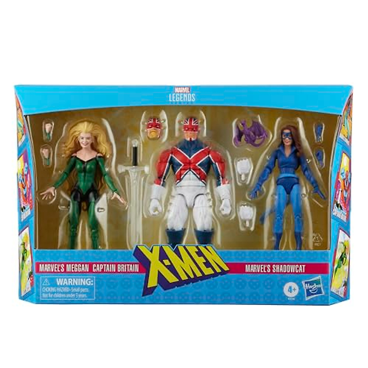 Marvel Legends Series Excalibur Multipack, Includes Captain Britain, Meggan, Shadowcat, 9 Accessories