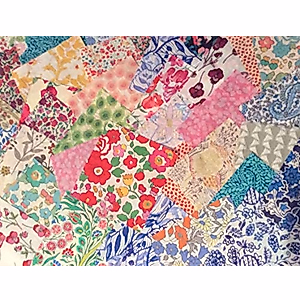 16 Liberty Fabric Scrap 3"x 3" inch Charm Squares Patchwork Quilting MULTICOLOURS