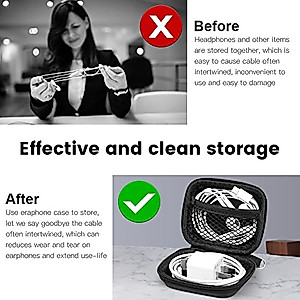 RISETECH Earbud Case Earphone Carrying Case Hard EVA Headphone Storage Bag Small Zipper Pouch Compatible with Beats Fit Pro, urBeats3, Bose Soundsport, EarPods, AirPods, Sony Earbuds -with Carabiner