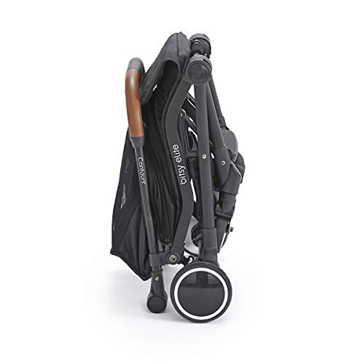 Contours Bitsy Elite Compact Fold Lightweight Travel Baby Stroller and Toddler Stroller with Adapter Free Infant Car Seat Compatibility, Reclining Seat, Easy One-Hand Fold - Onyx Black