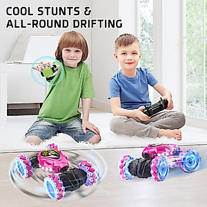 Terucle RC Cars, 2.4Ghz 4WD New Gravity Gesture Sensing Remote Control Car Toys, RC Stunt Twist Car Toys for 6-12 yr Boys & Girls, RC Drift Car with Light Music Best Gift for Kids Age 7 8 9 10 11 yr