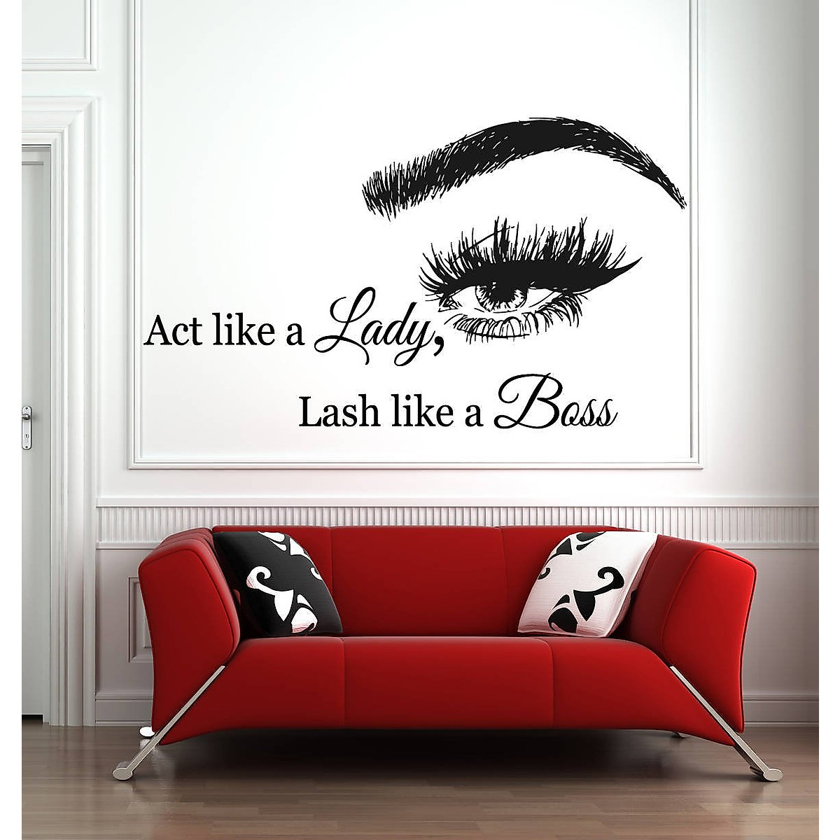 DXLING Beauty Salon Quote Wall Decal Stickers Make Up Store Home Decoration Murals LC705 (Black)