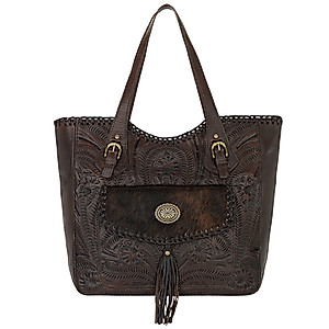 American West Ladies' Leather Concealed Carry Tote, Brindle Hair On, Annie's Secret