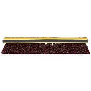 Amazon Basics 12" Deck Rectangular Brush With Soft Bumper, Black & Yellow