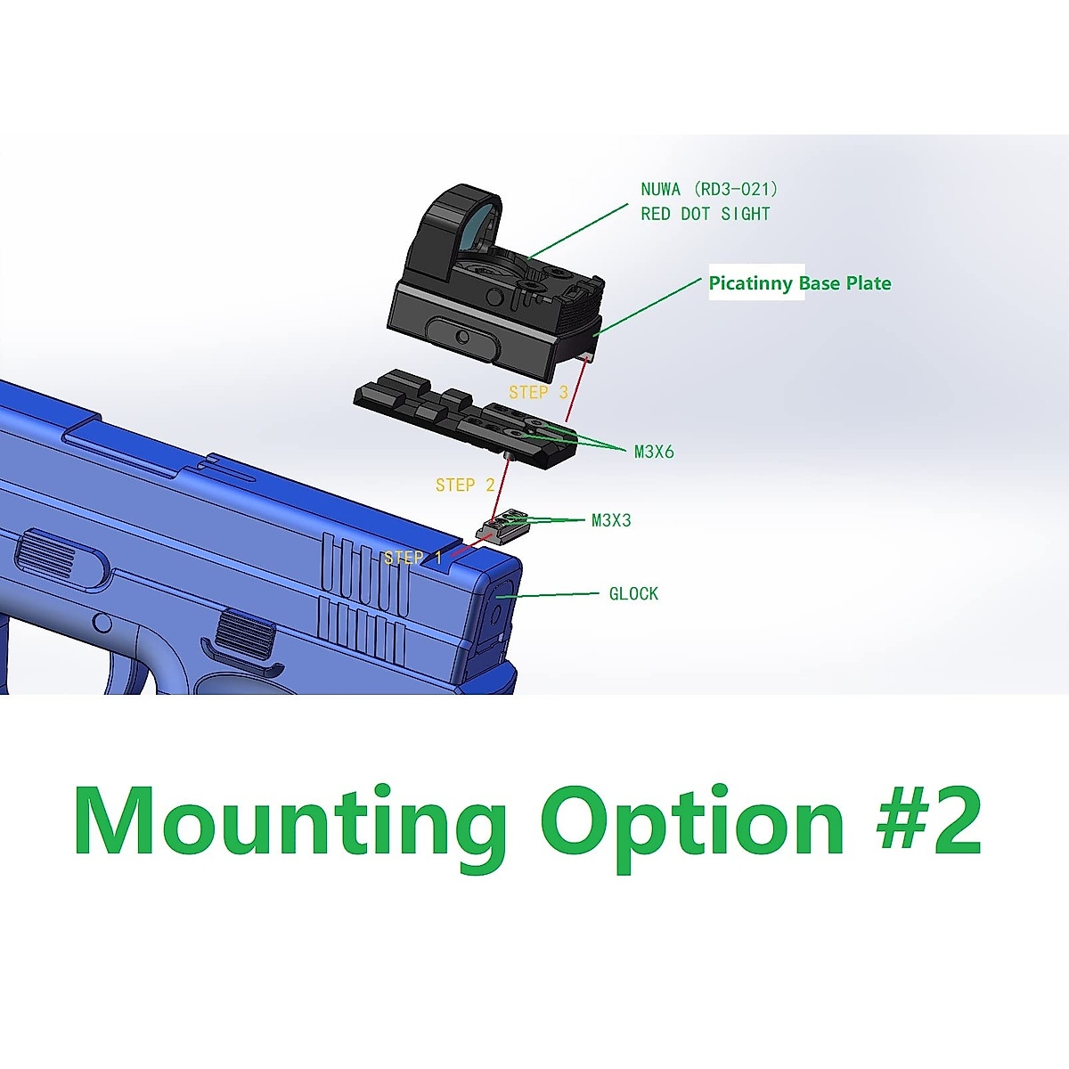 ADE Optic Red Dot Sight Mount Picatinny Plate for Taurus GX4,G3C,Canik TP9SA for Install Pistol Red Dot Sight fits Trijicon RMR,Doctor,Vortex,Burris +Built in Screw Hole for Shield RMSc Footprint