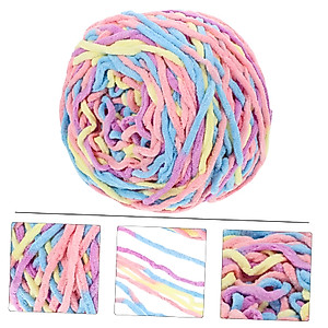 FAVOMOTO 2 Rolls Coarse Wool Convenient Crocheting Yarn Crochet Supplies Knitting Accessory Supple Crochet Yarn I Wanna Make a Rainbow Yarn Crochet Thread Polyester Multifunction
