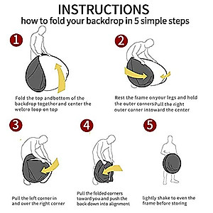 5X3.3 ft (1.5mX1m) 2 in 1 Cotton Muslin Black White Collapsible Reflector Backgrounds Portable Collapsible Reversible Photography Backdrop with Carrying Bag