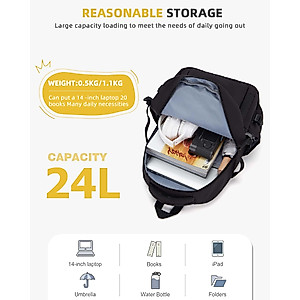 Lightweight Backpack for Women, Large Laptop Travel Backpack Casual Daypack College Bag Rucksack for Men. Black