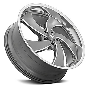 US Mags U133 DESPERADO Anthracite Milled Diamond Cut Milled Finish Wheel with Aluminum (24 x 9. inches /5 x 127 mm, 1 mm Offset)