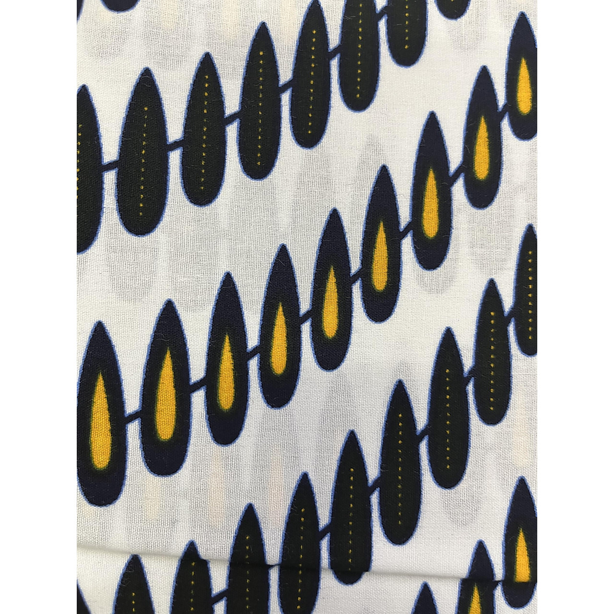 Rain Drops Design African Guaranteed Wax Block Prints Fabric/African Ankara Wrapper Fabric Wax Fabrics /-Sell by 6 Yards-100% Cotton-for Dresses- White, Yellow, Dark-Blue, Black