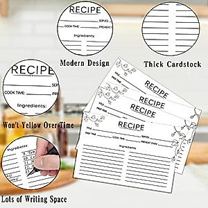 100 Count Recipe Cards, Recipe Cards 4x6 Inch White, 4x6 Recipe Cards Double Sided, Blank Recipe Cards for Bridal Showers and Wedding, Christmas Gifts