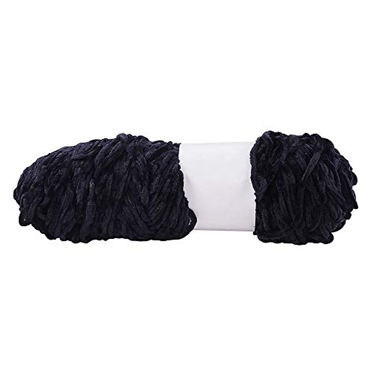 WANDIC Crushed Velvet Yarn, Black Soft Yarn Baby Blanket Yarn for Knitting and Crochet Projects, 100 g/3.53 oz